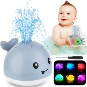 zhenduo baby bath toys, light up bath toys spray water bath toy, sprinkler bathtub toys for toddlers kids boys girls, pool bathroom toy for baby,christmas baby toys