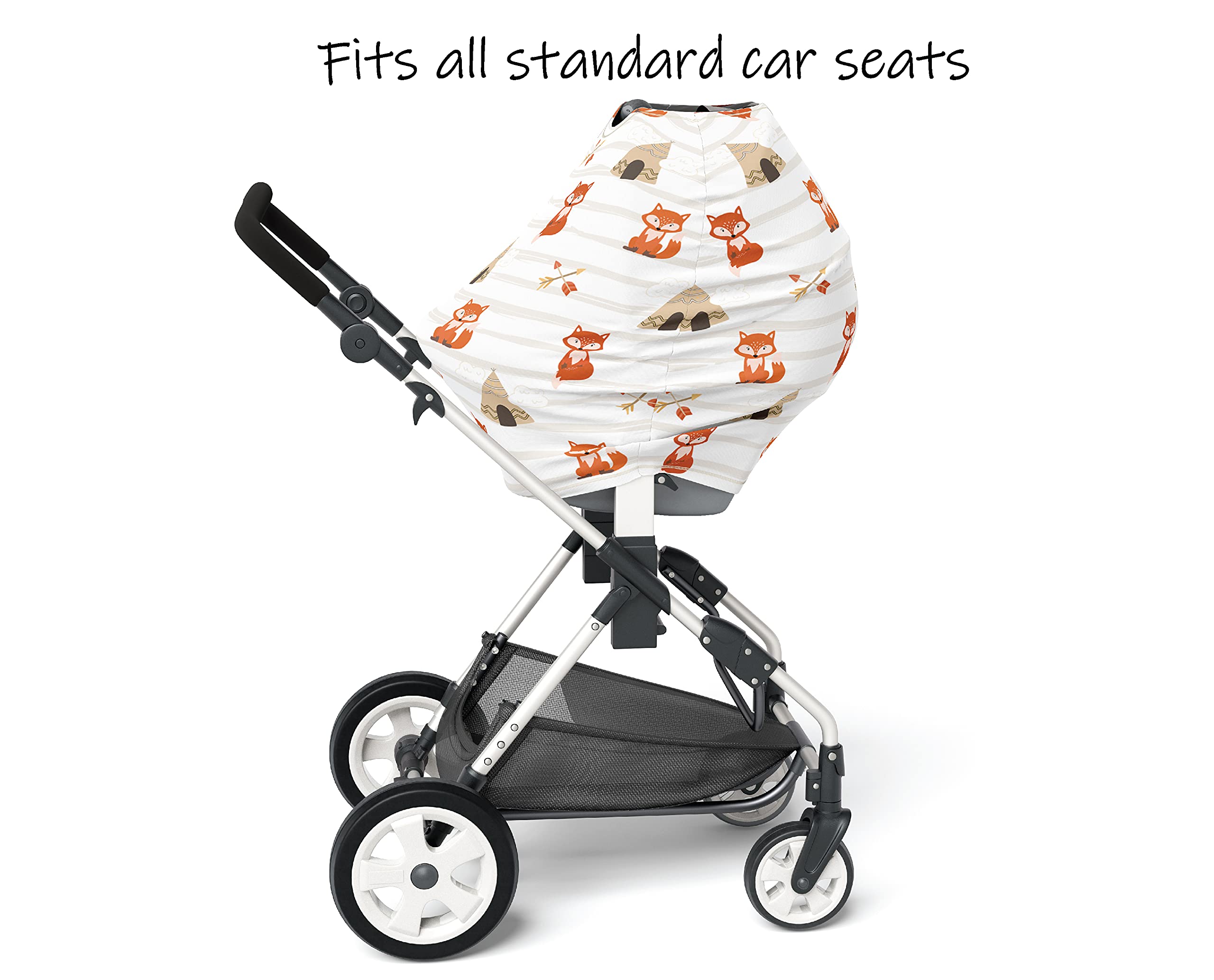 Stretchy Multi Use Cover Car Seat Canopy Woodland Teepee Fox Nursing Cover Shopping Cart Baby Cover