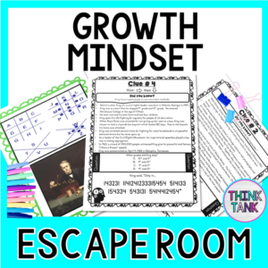 growth mindset #1 escape room - back to school activity