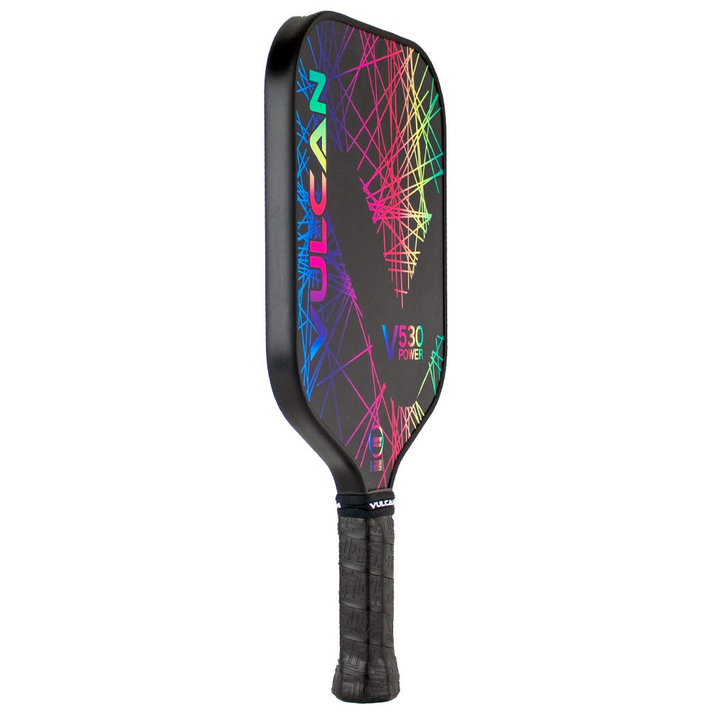 Vulcan | V530 Pickleball Paddle | Power Performance | Polypropylene Core - Carbon Fiber Surface | USAP Approved | Rainbow Lazer