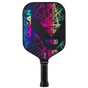 vulcan | v530 pickleball paddle | power performance | polypropylene core - carbon fiber surface | usap approved | rainbow lazer