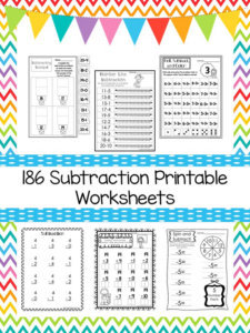 186 subtraction printable worksheets