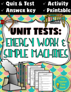 energy work and simple machines test