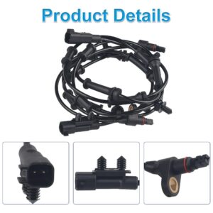 WMPHE 2 Pcs ABS Wheel Speed Sensor Compatible with Jeep Wrangler 3.6L 3.8L 2007 2008 2009 2010 2011 2012 2013 2014 2015 2016 2017, Replacement for 68003281AC 68003281AA, Front Left & Right ABS Sensors