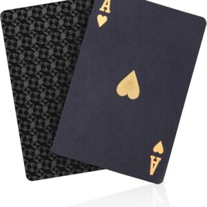 ACELION Waterproof Playing Cards, Plastic Playing Cards, Deck of Cards, Gift Poker Cards (Black Diamond Cards)