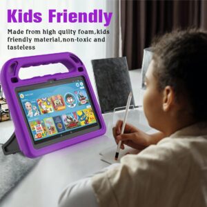 LEDNICEKER Kids Case for H D 8 & Plus 2020 & 2022 - Lightweight Shockproof Handle with Stand Kid-Proof Case for H D 8 inch Tablets (2022/2020 Release) - Purple