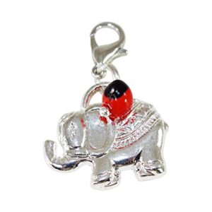 evelyn brooks designs peruvian gift elephant good luck silver pendant charm(1.2” x 0.4”)- symbol of protection, prosperity, love & good luck