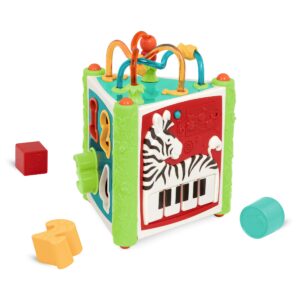 battat – activity cube & shape sorter – 8 shapes & bead maze – music & lights – learning toy for toddlers, kids – jungle fun! activity center – jungle fun! activity center