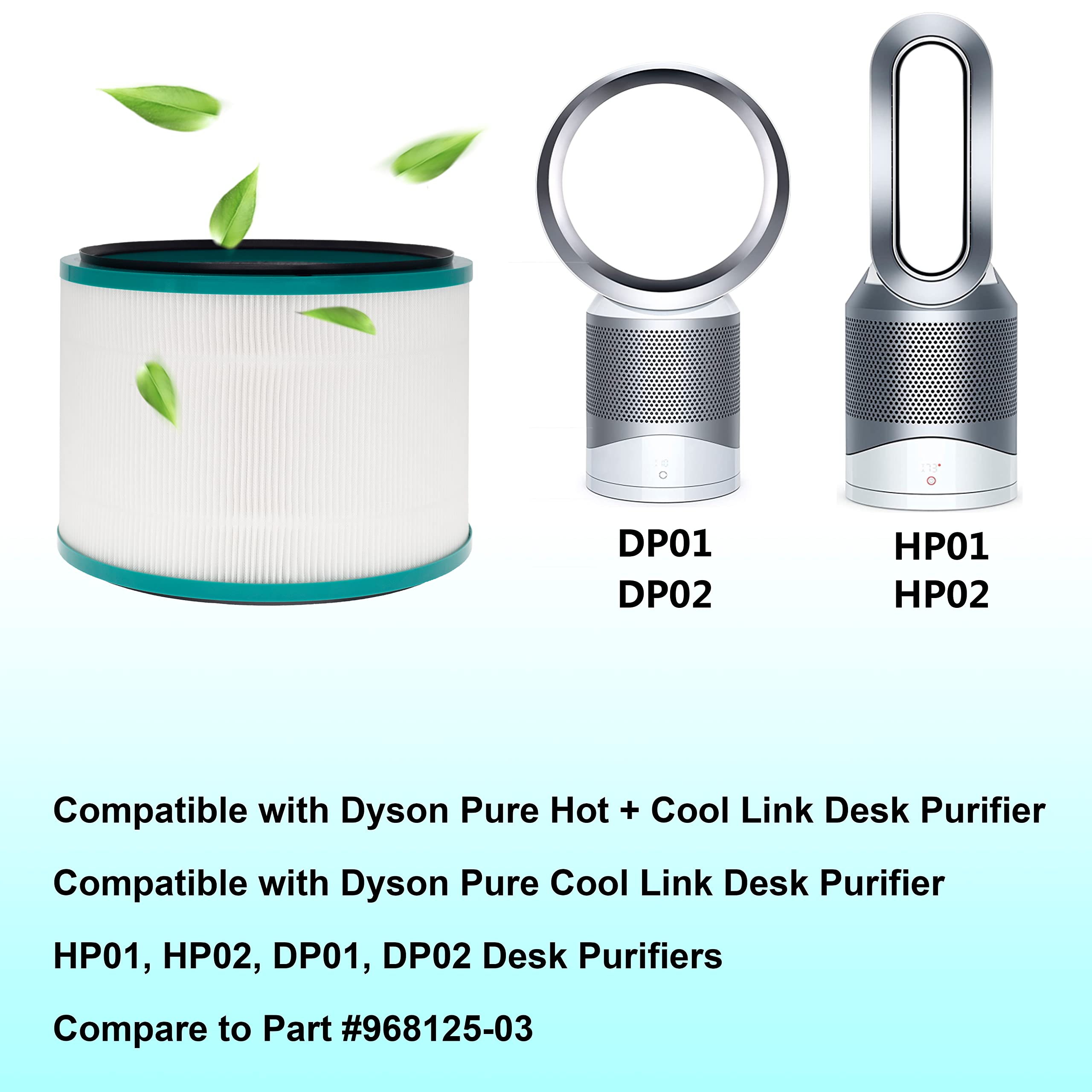 Lhari Air Purifier Filter Replacements for Dyson Pure Cool Link DP01 DP02, Pure Hot + Cool Link HP01 HP02 HP03, Part # 968125-03