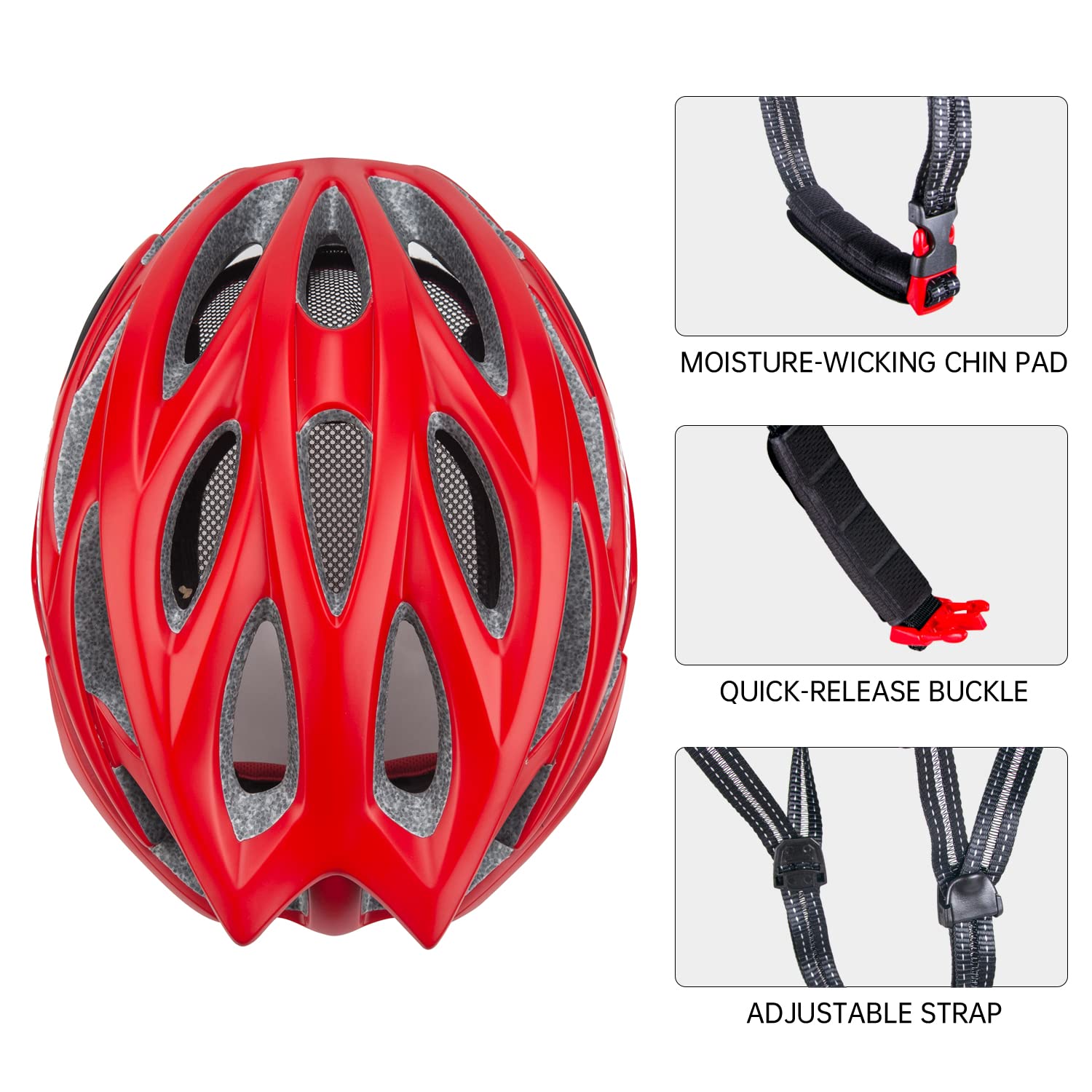 HOCALISS Adult Bike Helmet, Road Bike Helmet for Adult Men Women Cycling Adjustable M/L Size 21.65 to 24 Inches