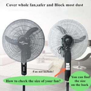 2 Pack - 18" Fan Safety Protection Cover,Kid Children Baby Finger Protect Fan Net Guard,Washable Pedestal Fan Dustproof Cover,Summer Home Fan Safety Dust Cover,Perfect for Parents of Toddlers (Black)