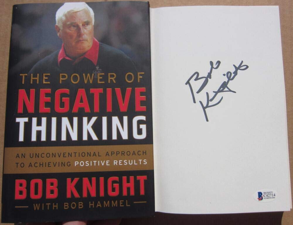 Bobby Knight IU Signed Book The Power of Negative Thinking 1st Print BAS Beckett auto