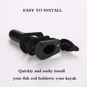 Kayak Fishing Rod Holder, Borogo 2 Pack Kayak Deck Flush Mount Fishing Boat Rod Holders and Cap Cover for Kayak, Fishing Boat, Canoe and Fishing Tackle Accessory Tool