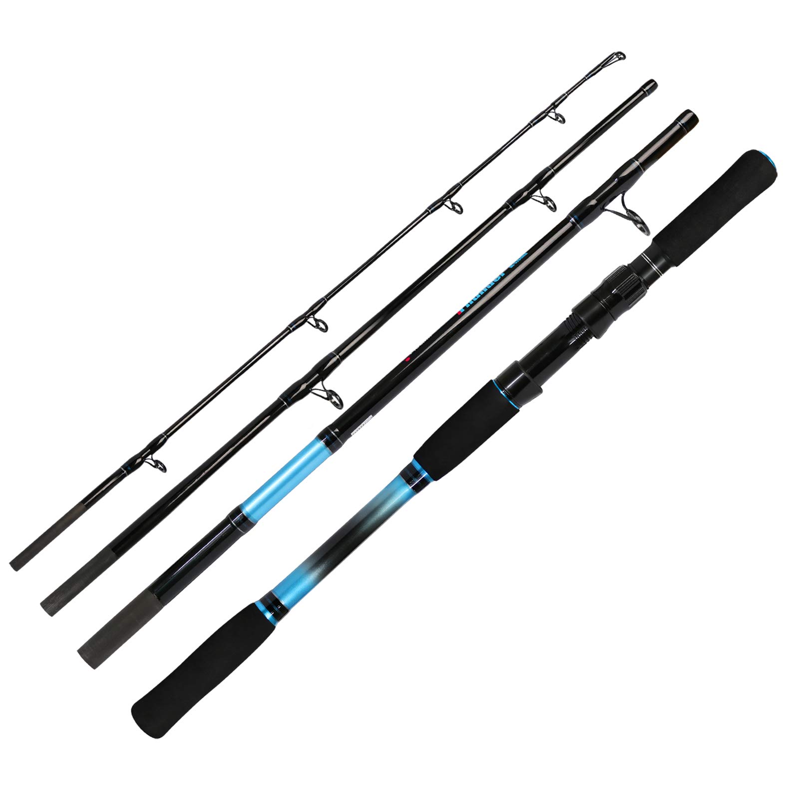 Fiblink 4-Piece 7-Feet Carbon Fiber Fishing Rod Spinning Travel Portable Rod Lightweight Sensitive Tournament Quality Fishing Pole for Fresh & Saltwater(Spinning-Blue-H)