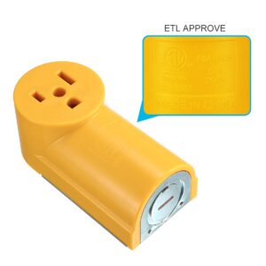 Miady NEMA 6-50R Receptacle, 50 Amp 125/250 Volt, Surface Mount Power Outlet, Yellow, ETL Listed