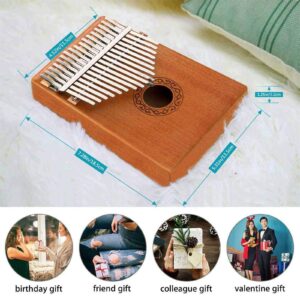 Kalimba Thumb Piano with Box Kalimba 17 Keys Finger Piano Gifts for Kids Adult Beginners African Solid Mahogany Wood Mbira Sanza Portable Musical Instrument with Tune Hammer and Study Instruction