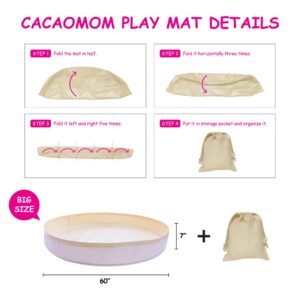 Cacaomom Activity Play Mat for Kids and Toddlers - 60” Diameter, Durable Mats for Floor - with Fun Activity Shapes