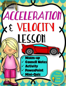 acceleration and velocity printable lesson