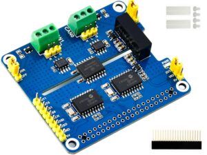 2-channel isolated can bus expansion hat for raspberry pi 4b/3b+/3b/2b/b+/a+/zero/zero w, mcp2515 + sn65hvd230 dual chips solution allow 2-ch can communication onboard multi protection circuits