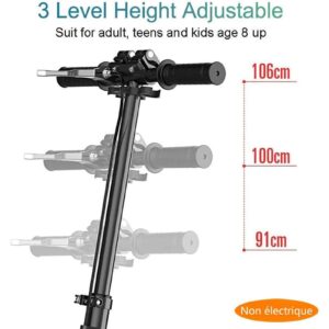 CMMC Adult Kick Scooter with Big Wheels and Disc Handbrake, Quick-Release Folding System - Dual Suspension System Commuter Scooter for Adults and Teens(non-electric)- Supports 220lbs