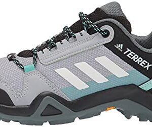 adidas outdoor womens Terrex Ax3 Hiking Boot, Halo Silver/Crystal White/Acid Mint, 8.5 US