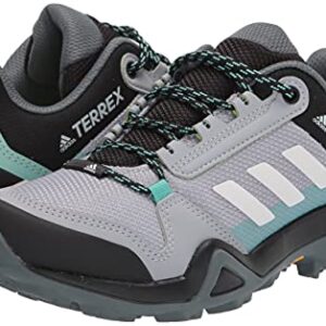 adidas outdoor womens Terrex Ax3 Hiking Boot, Halo Silver/Crystal White/Acid Mint, 8.5 US