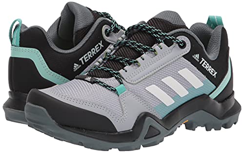 adidas outdoor womens Terrex Ax3 Hiking Boot, Halo Silver/Crystal White/Acid Mint, 8.5 US