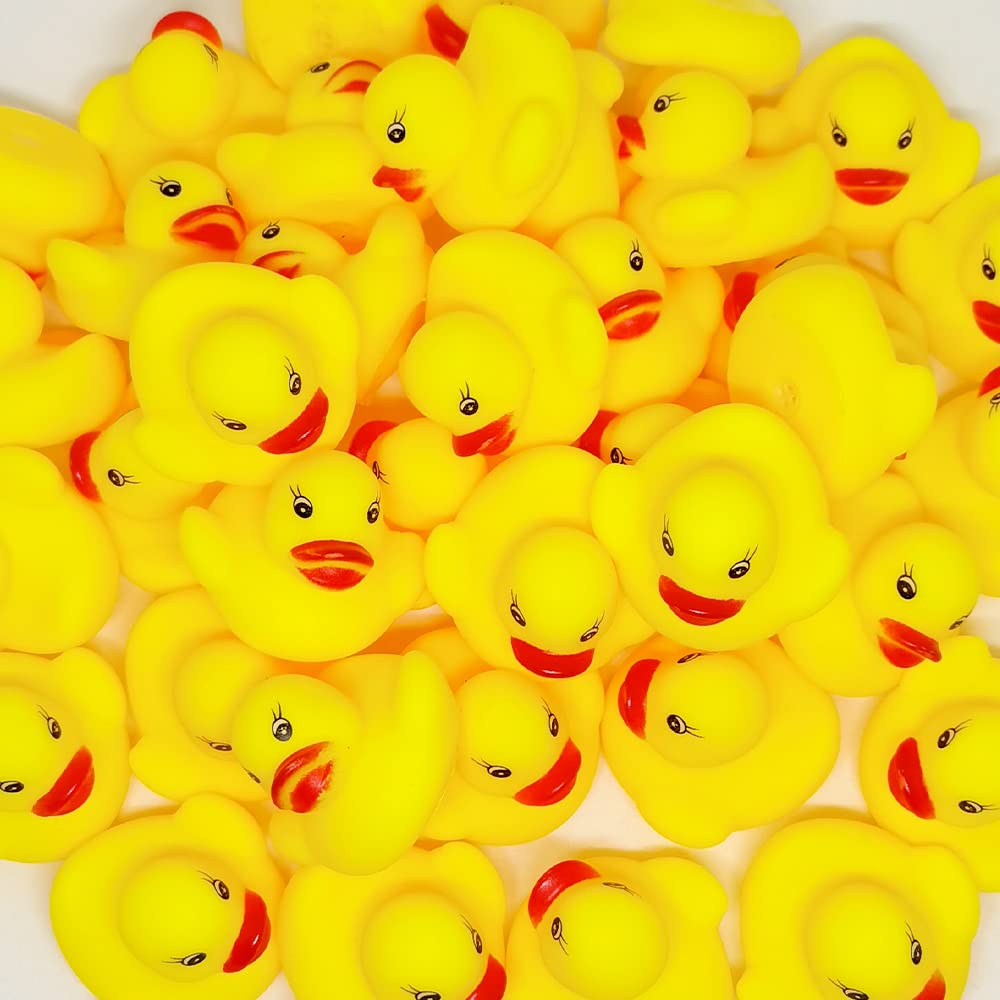 50 pcs Mini Yellow Rubber Duck Party Decoration, Bath Toy Rubber Duck, Pool Toy Rubber Duck, Baby Shower Decoration, Squeaky Duck Toy, Safe Children Toy