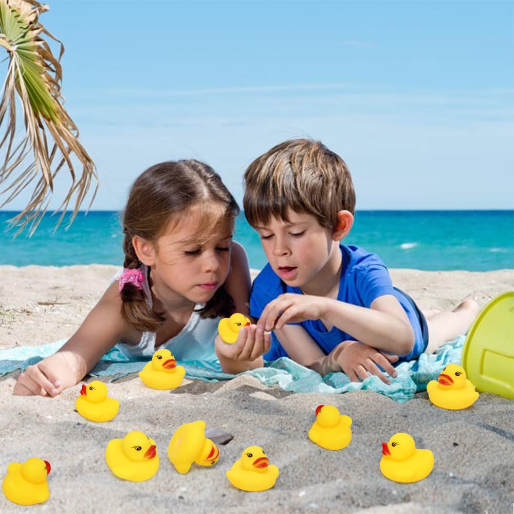 50 pcs Mini Yellow Rubber Duck Party Decoration, Bath Toy Rubber Duck, Pool Toy Rubber Duck, Baby Shower Decoration, Squeaky Duck Toy, Safe Children Toy