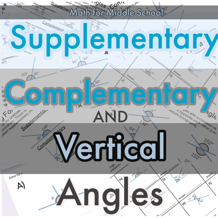 Supplementary, Complementary, and Vertical Angles + GOOGLE FORM