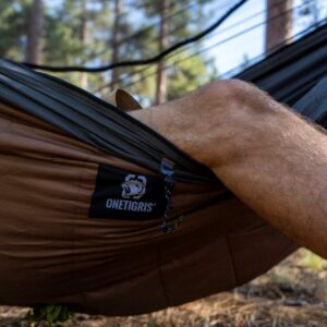 OneTigris Hideout Hammock Underquilt, Full Length Lightweight 4 Season Hammock Gear Underquilt for Hammock Camping Hiking Backpacking Travel Beach Backyard Patio Portable, Coyote Brown