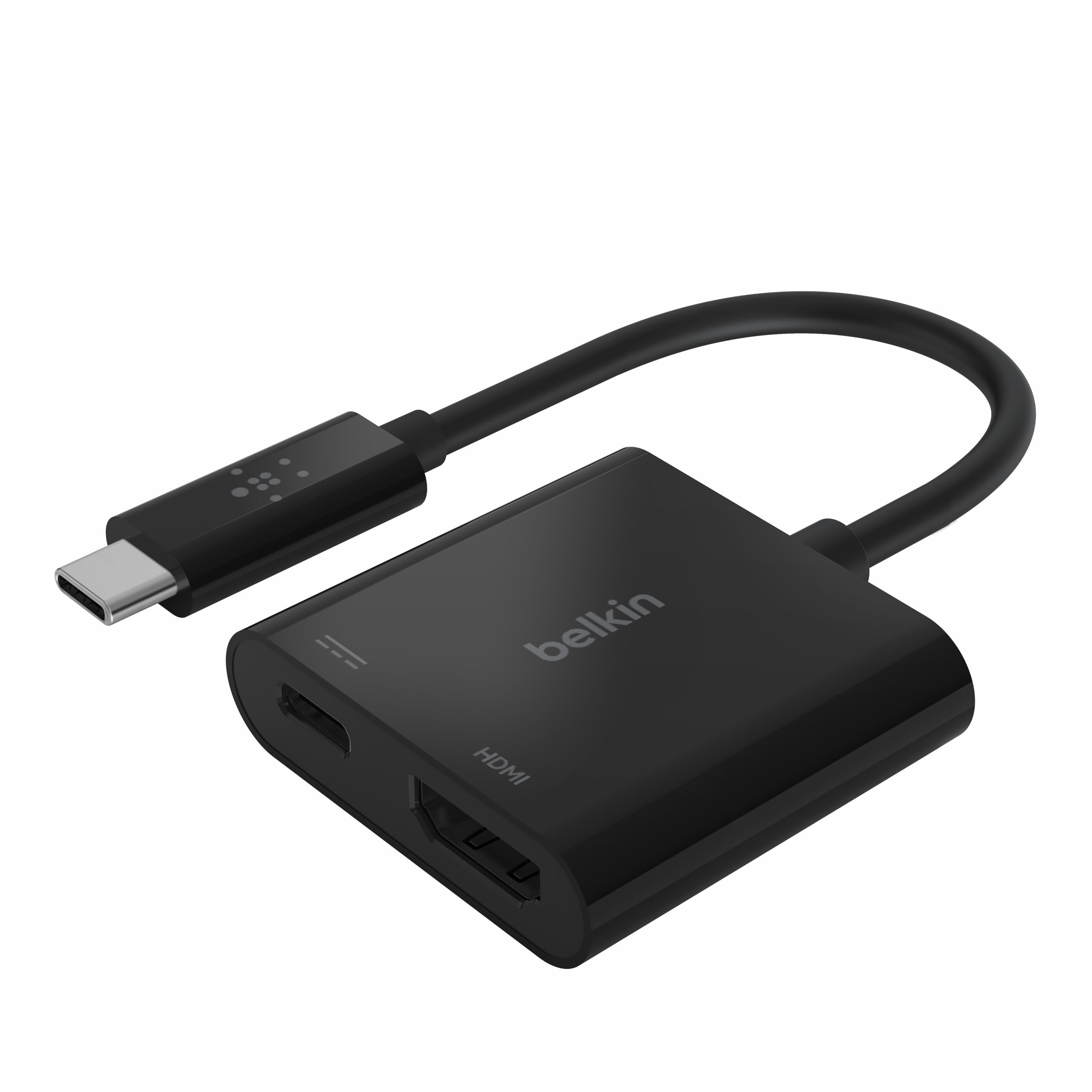 Belkin USB C to HDMI Adapter + USBC Charging Port to Charge While You Display, Supports 4K UHD Video, Passthrough Power up to 60W for Connected Devices, Compatible with MacBook, iPad, Windows