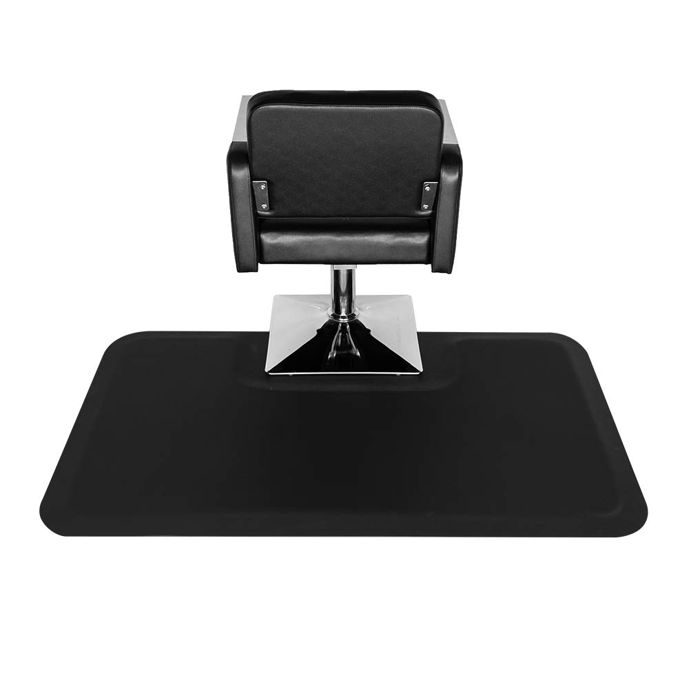 OmySalon 1/2'' Thick Anti Fatigue Mat for Hairstylist Standing, 3'x5' Barber Floor Matt with Square Cut Out for Salon Styling Chair, Hair Cutting Hairdressing Equipment