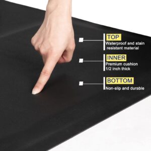 OmySalon 1/2'' Thick Anti Fatigue Mat for Hairstylist Standing, 3'x5' Barber Floor Matt with Square Cut Out for Salon Styling Chair, Hair Cutting Hairdressing Equipment