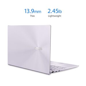 ASUS ZenBook 13 Ultra-Slim Laptop 13.3” FHD NanoEdge Bezel Display, Intel Core i5-1035G1, 8GB LPDDR4X RAM, 256GB PCIe SSD, NumberPad, Thunderbolt, Wi-Fi 6, Windows 10 Home, AI noise-cancellation, Lilac Mist, UX325JA-AB51