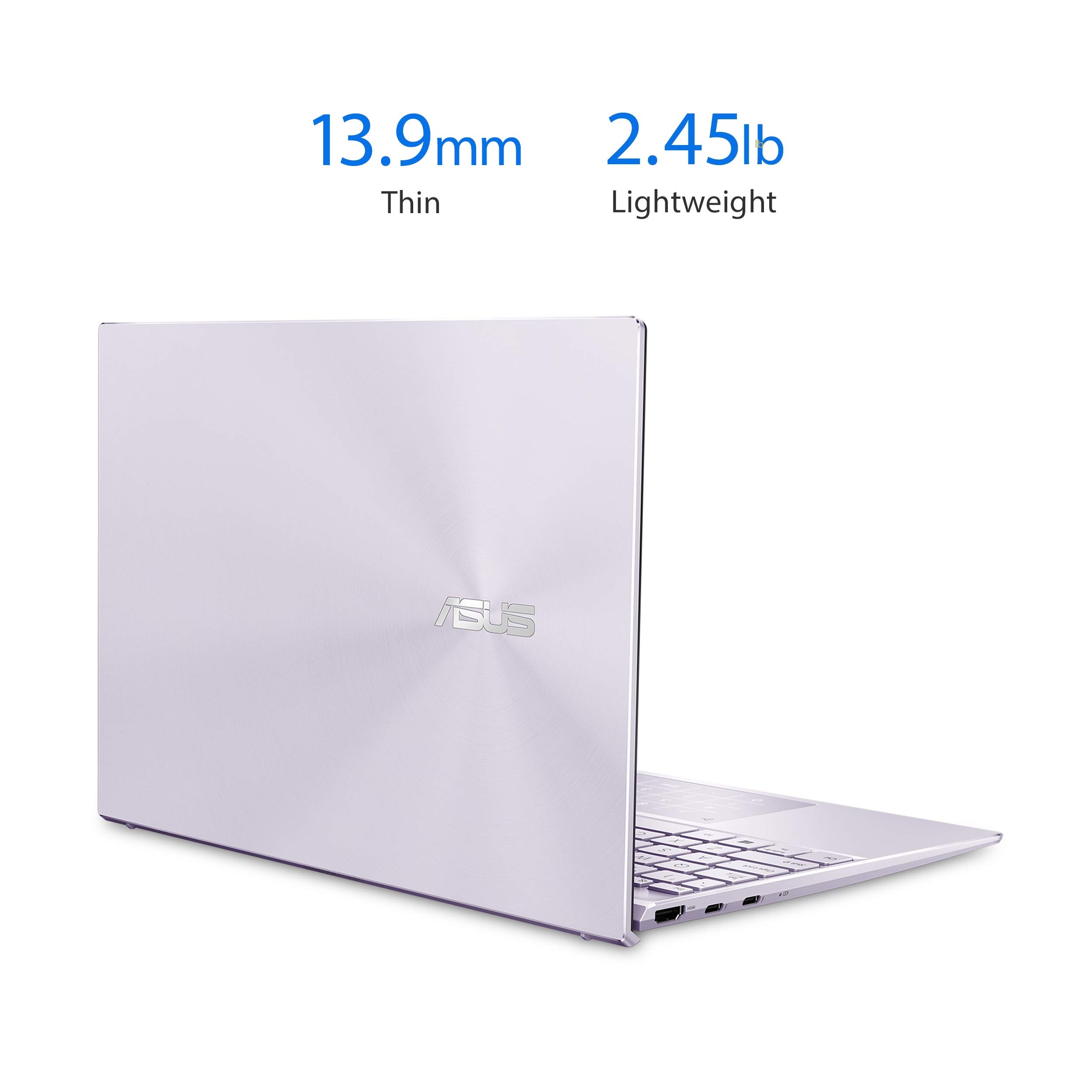 ASUS ZenBook 13 Ultra-Slim Laptop 13.3” FHD NanoEdge Bezel Display, Intel Core i5-1035G1, 8GB LPDDR4X RAM, 256GB PCIe SSD, NumberPad, Thunderbolt, Wi-Fi 6, Windows 10 Home, AI noise-cancellation, Lilac Mist, UX325JA-AB51