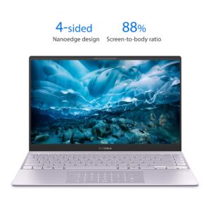 ASUS ZenBook 13 Ultra-Slim Laptop 13.3” FHD NanoEdge Bezel Display, Intel Core i5-1035G1, 8GB LPDDR4X RAM, 256GB PCIe SSD, NumberPad, Thunderbolt, Wi-Fi 6, Windows 10 Home, AI noise-cancellation, Lilac Mist, UX325JA-AB51