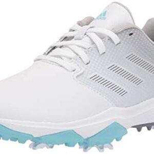 Adidas Golf Shoe, White/Grey/Hazy Sky, 2.5 US Unisex Big Kid