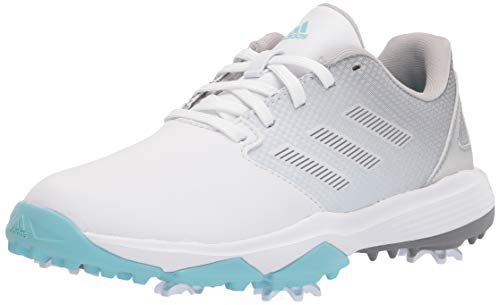 Adidas Golf Shoe, White/Grey/Hazy Sky, 2.5 US Unisex Big Kid