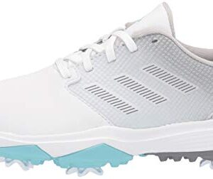 Adidas Golf Shoe, White/Grey/Hazy Sky, 2.5 US Unisex Big Kid