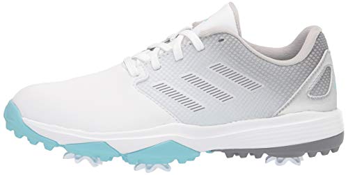 Adidas Golf Shoe, White/Grey/Hazy Sky, 2.5 US Unisex Big Kid