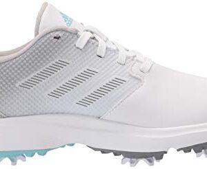 Adidas Golf Shoe, White/Grey/Hazy Sky, 2.5 US Unisex Big Kid