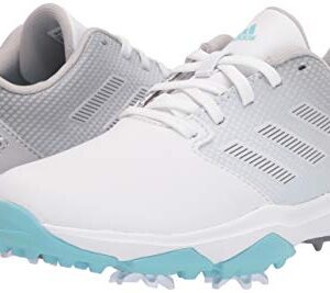 Adidas Golf Shoe, White/Grey/Hazy Sky, 2.5 US Unisex Big Kid