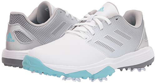 Adidas Golf Shoe, White/Grey/Hazy Sky, 2.5 US Unisex Big Kid