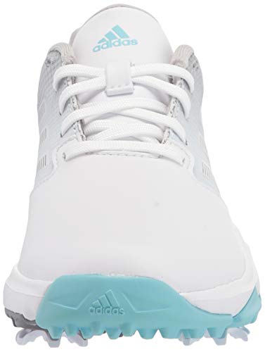 Adidas Golf Shoe, White/Grey/Hazy Sky, 2.5 US Unisex Big Kid