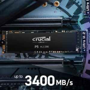 Crucial P5 2TB 3D NAND NVMe Internal Gaming SSD, up to 3400MB/s - CT2000P5SSD8