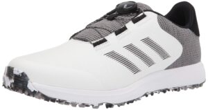 adidas mens golf shoe, white/black/grey, 10.5 us