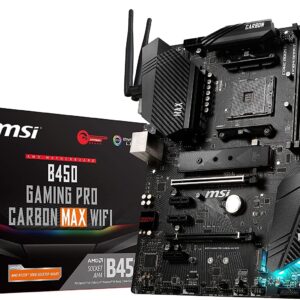 MSI Performance Gaming AMD Ryzen 1st, 2nd, and 3rd Gen AM4 M.2 USB 3.2 Gen 2 DDR4 HDMI Display Port Wi-Fi ATX Motherboard (B450 Gaming PRO Carbon MAX WiFi)