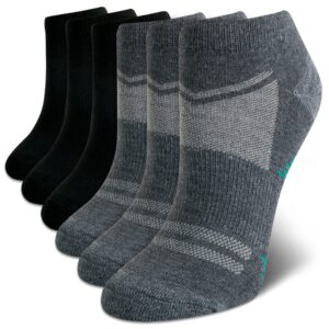 Avia Women's Performance Cushioned Moisture Wicking Low Cut Socks (6 Pack), Grey, Shoe Size: 4 - 9