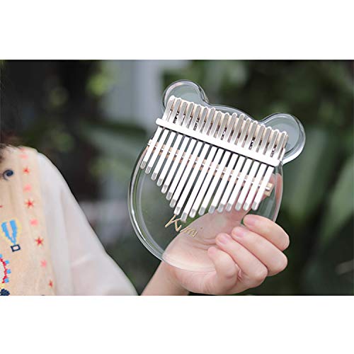 Ylliesy Kalimba 17 Keys Thumb Piano Portable Transparent Acrylic Material Musical Instrument Gifts for Kids Adult Beginners with Carry Bag Tuning Hammer